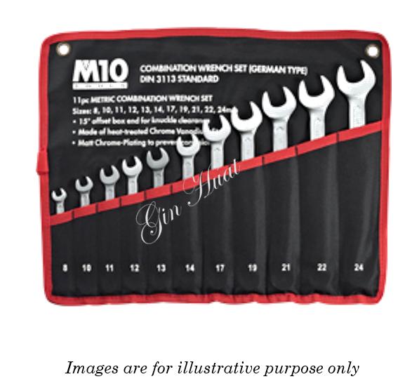 M10 Combination Wrench / Spanner Satin Finish Metric (DIN Type)